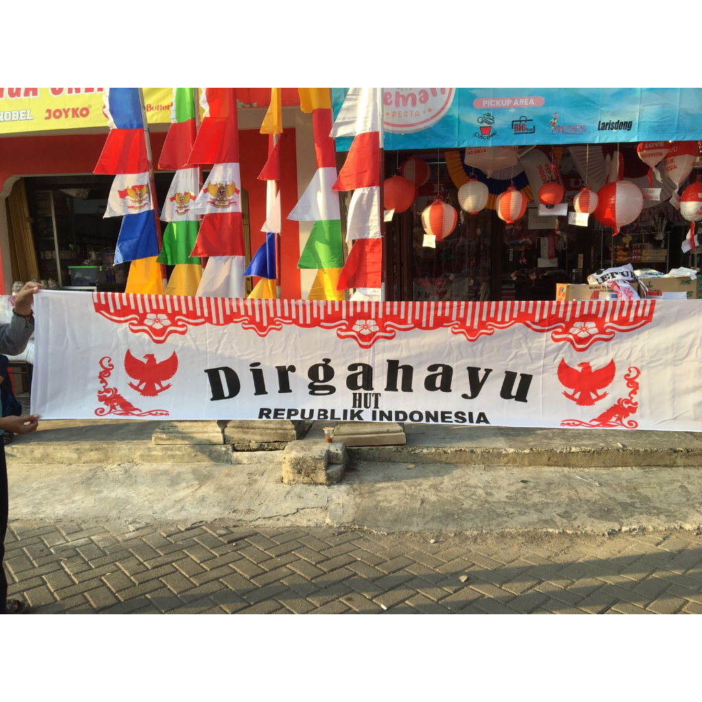 Jual Banner kain DIRGAHAYU merah putih garuda spesial dekorasi ...