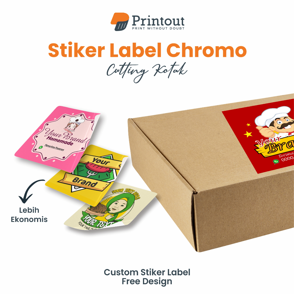 Jual PRINTOUT Cetak Stiker Kotak Label Makanan Sticker Kotak Kemasan ...