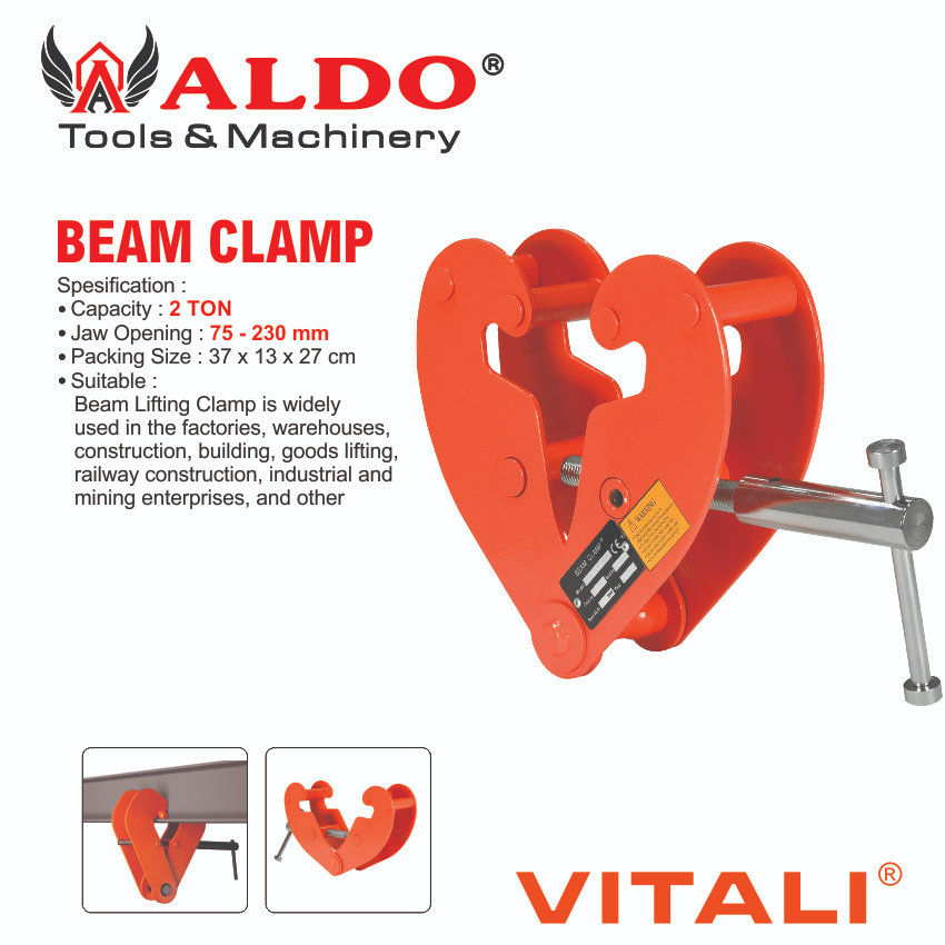 Jual VITALI LIFTING BEAM CLAMP / CATOK ANGKAT BESI JTBC-A - 2 TON ...