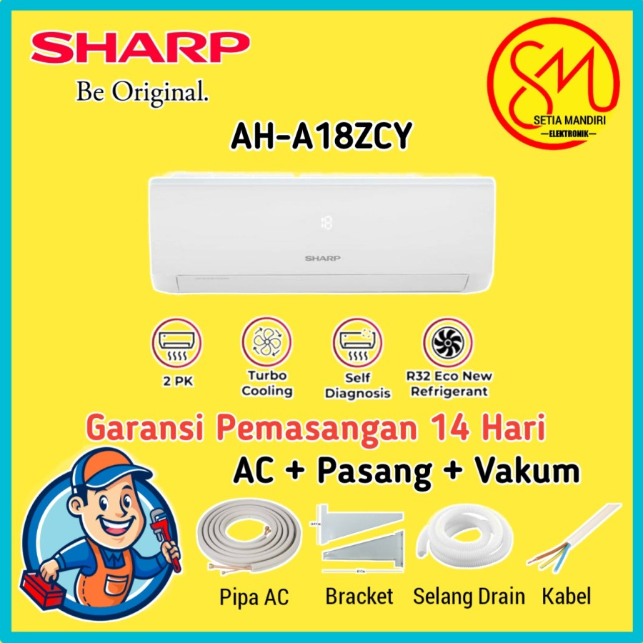 Jual AC Sharp AH-A18ZCY / 18 ZCY / 18ZCY AC Split 2 PK Standard | Shopee Indonesia