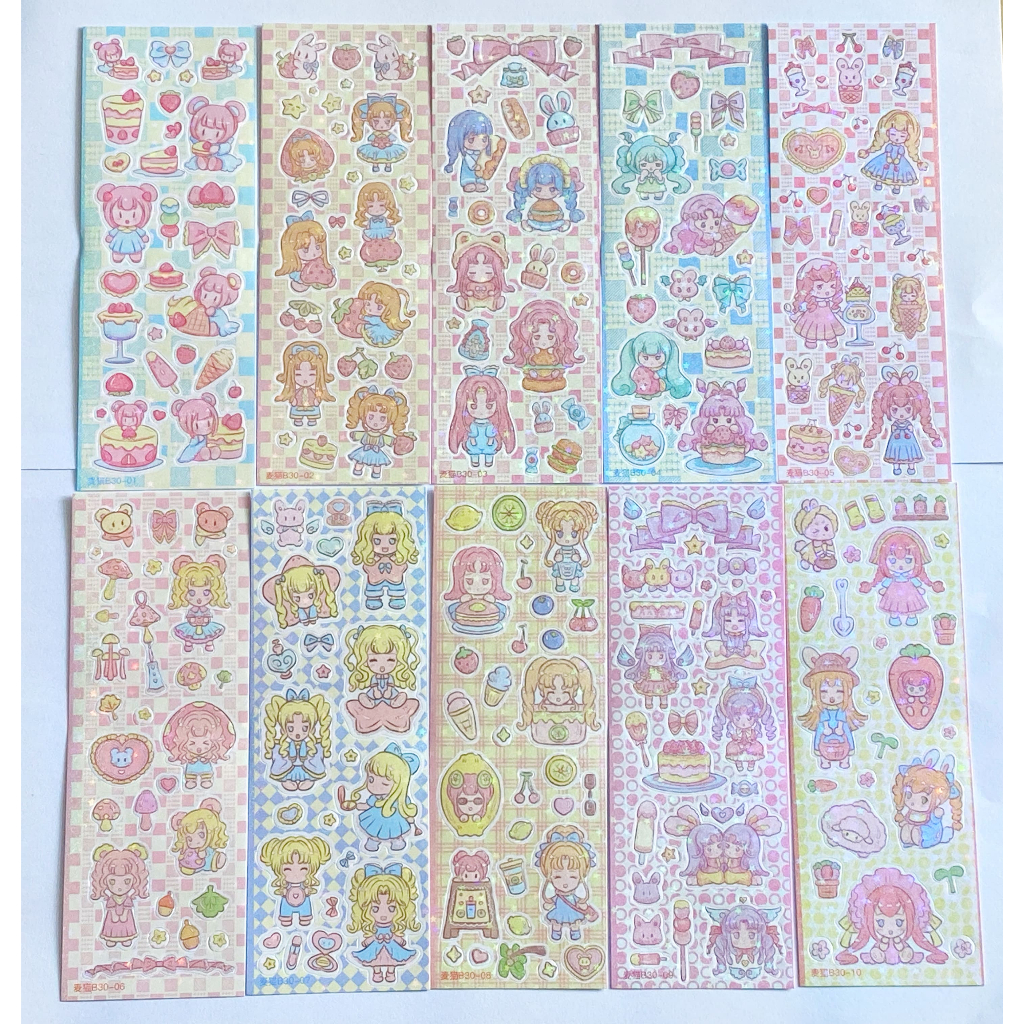 Jual 1 B0X [ ISI 100PCS ] Sticker Momo Lucu Aesthetic Korea Glitter ...