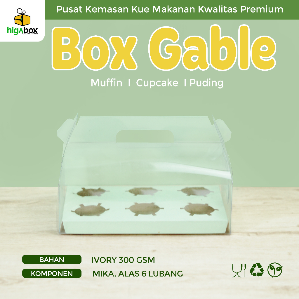 Jual GABLE BOX MIKA CupCake 6 Lubang 26 x 17 x 8 Cm|Kotak Makanan Mika ...