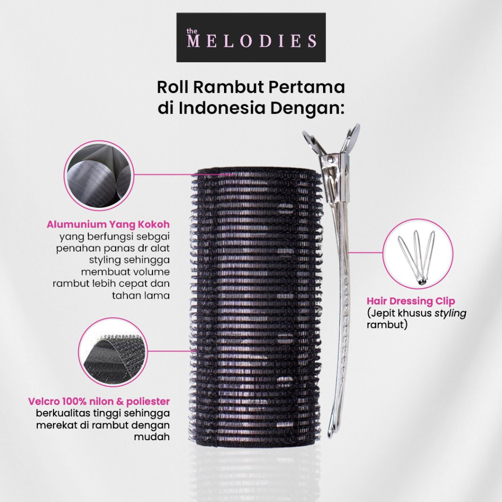 Jual Roll Rambut Jumbo 12 cm dengan jepit - The Melodies (Ceramic ...