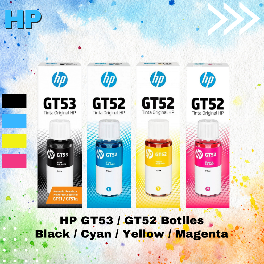 Jual 1 Set HP GT51 GT52 GT53 Original Ink HP GT51XL GT53XL | Shopee ...
