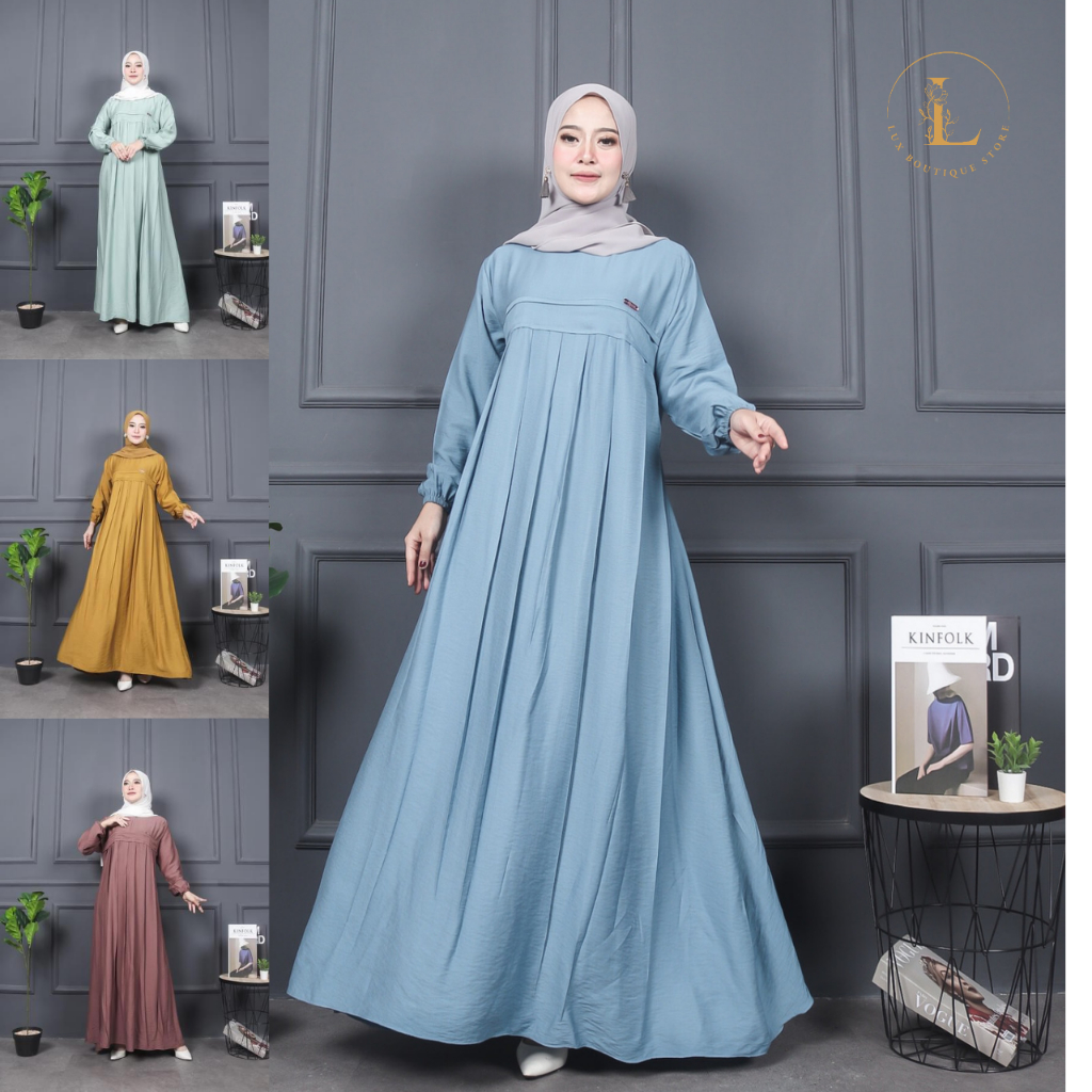 Jual Ammira Dress - Gamis muslim Wanita Polo Linen terbaru Simple ...