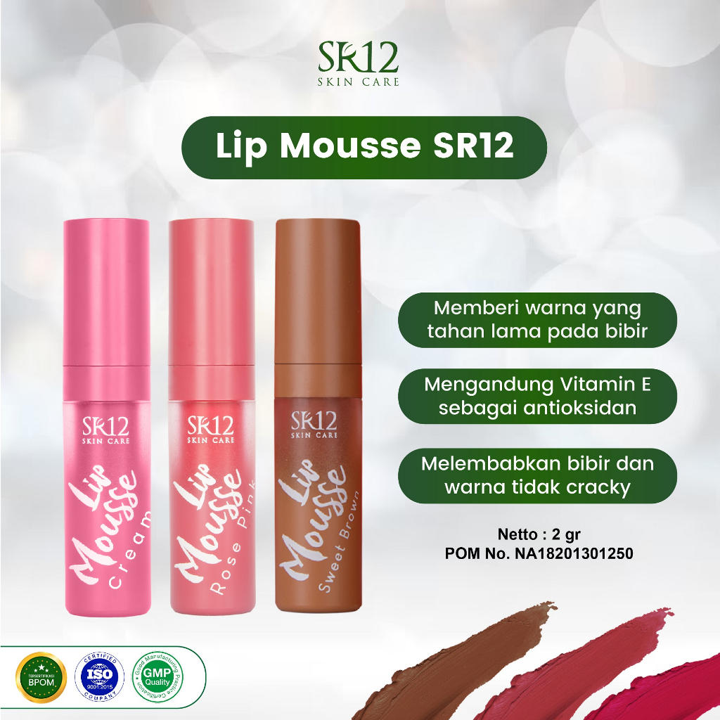 Jual Lip Mousse Cream SR12 Skincare - Lipstik Ringan Dibibir - Lipstik Matte - Kosmetik ...