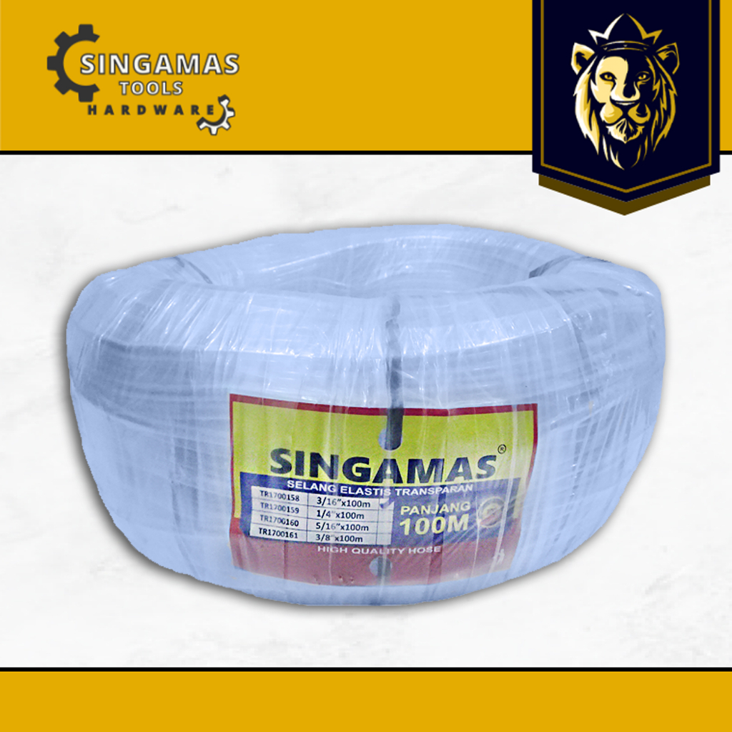 Jual SINGAMAS Selang Air PVC Elastis Transparan 3/16" x 100 m | Shopee ...