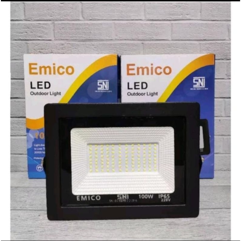 Jual LAMPU SOROT LED 100WATT EMICO LED OUTDOOR LIGHT | Shopee Indonesia