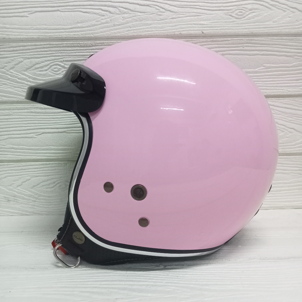 Jual HELM BOGO RETRO NJS NR-80S SOLID PEACH PINK ORIGINAL PREMIUM FREE ...