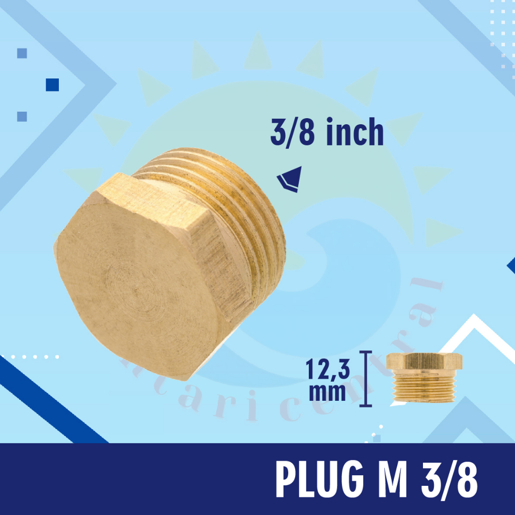 Jual Plug Tutup Pipa Male Brass hex Kuningan 1' 1/2' 1/4' 1/8' 3/4 ...