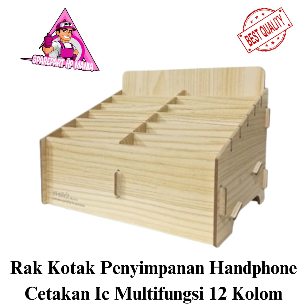 Jual RAK KAYU 12 KOLOM TEMPAT PENYIMPANAN HANDPHONE CETAKAN IC DISPLAY ...