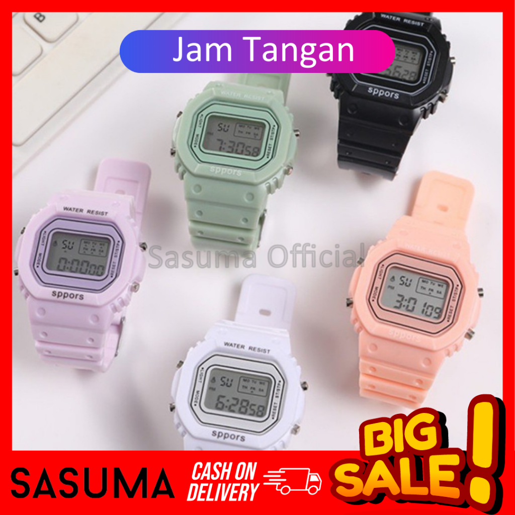 Jual SASUMA JAM TANGAN RUBBER DIGITAL SEGI IMPOR GROSIR MURAH KARET ...
