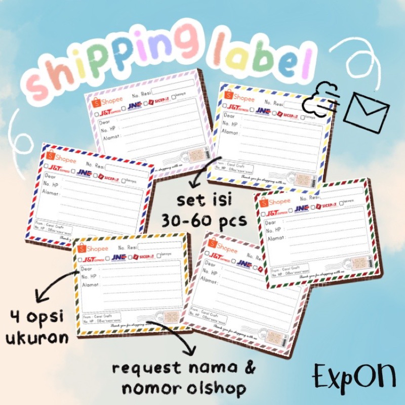 Jual [ CUSTOM ] Shipping Label - Sticker Label Pengiriman - Stiker ...