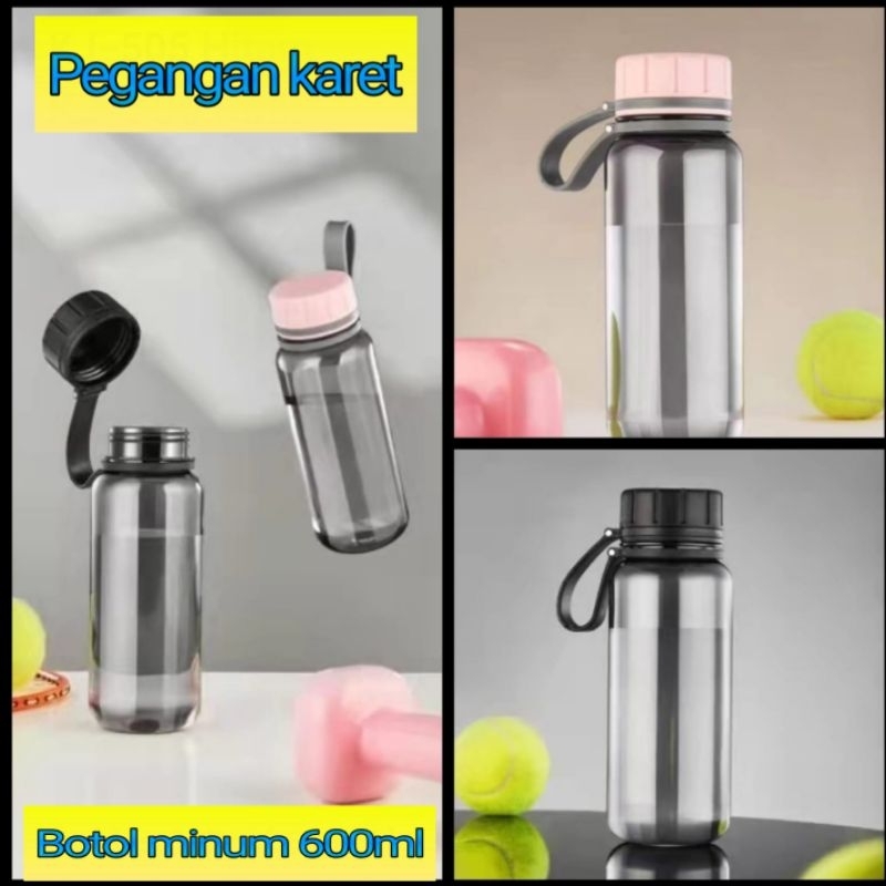 Jual Botol minum ukuran 600ml dengan tali pegangan karet | Shopee Indonesia