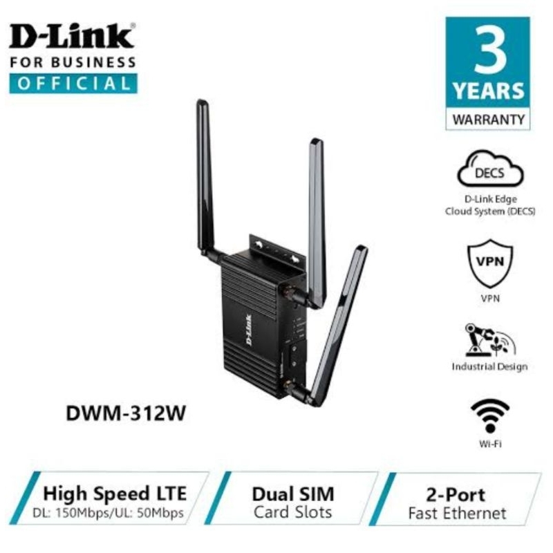 Jual D-LINK 4G LTE All Operator M2M Router DWM-312W Dual SIM | Shopee ...