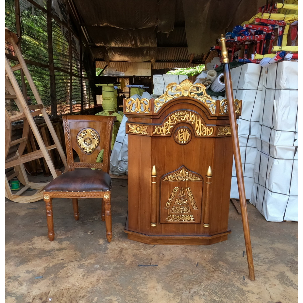 Jual Podium dan Kursi Mimbar Masjid Minimalis Jati Furniture Jepara ...