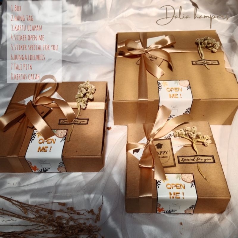 Jual Part 2 Paket packaging hampers dengan Pita / Box Rustic | Shopee ...