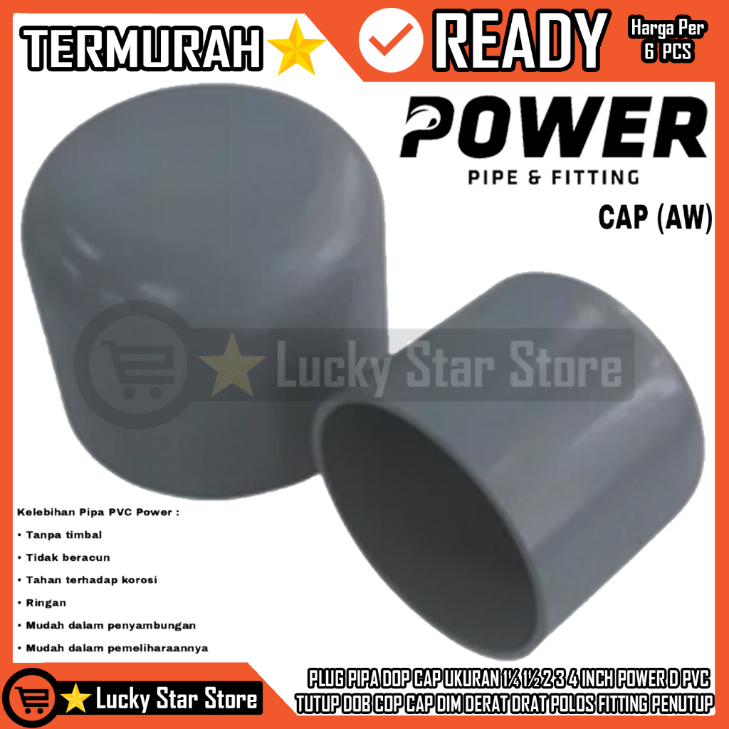 Jual PLUG PIPA DOP CAP UKURAN 1¼ 1½ 2 3 4 INCH IN INCI INCHI POWER D ...