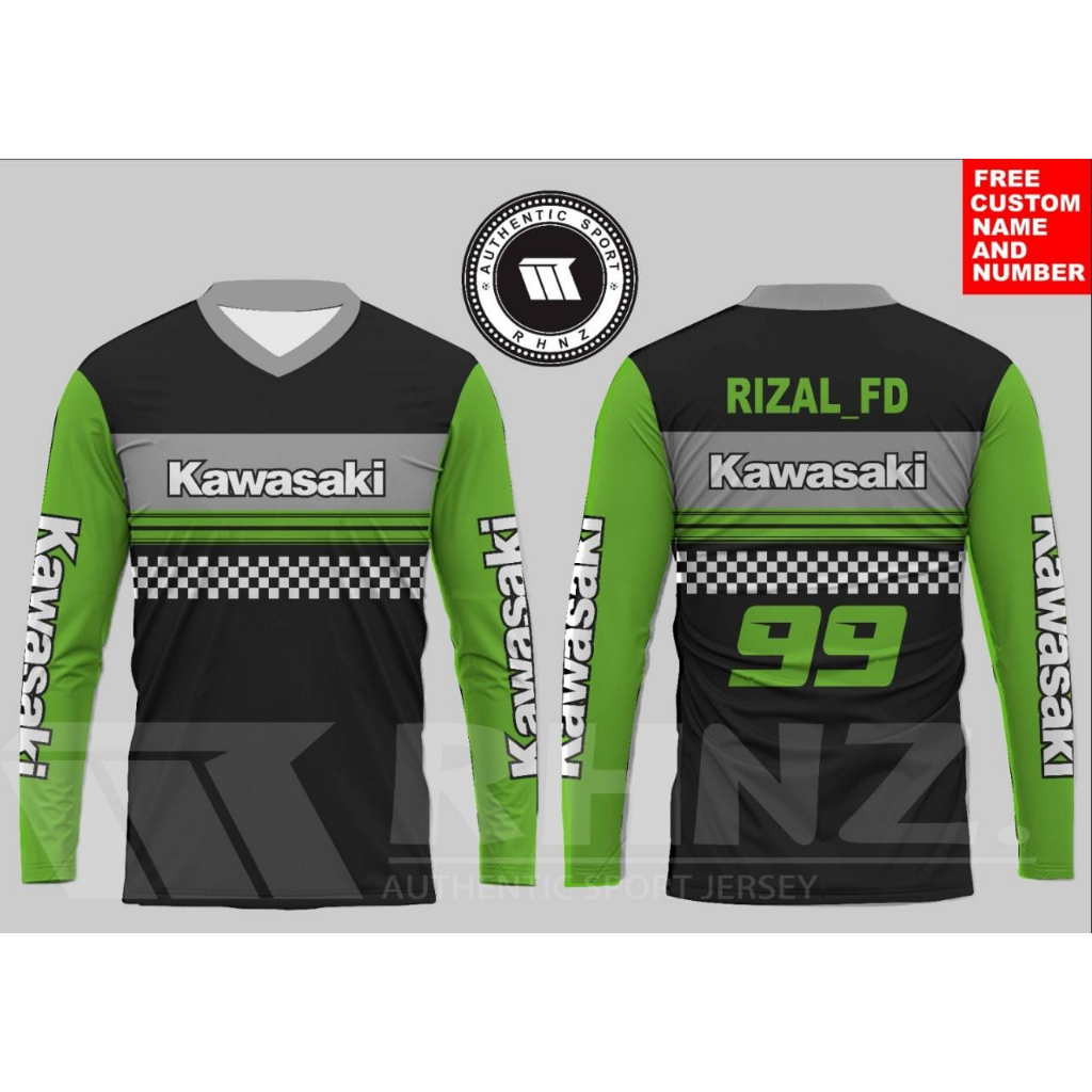 Jual JERSEY PRINTING MOTOR KAWASAKI TERBARU/BEBAS CUSTOM NAMESET JERSEY ...