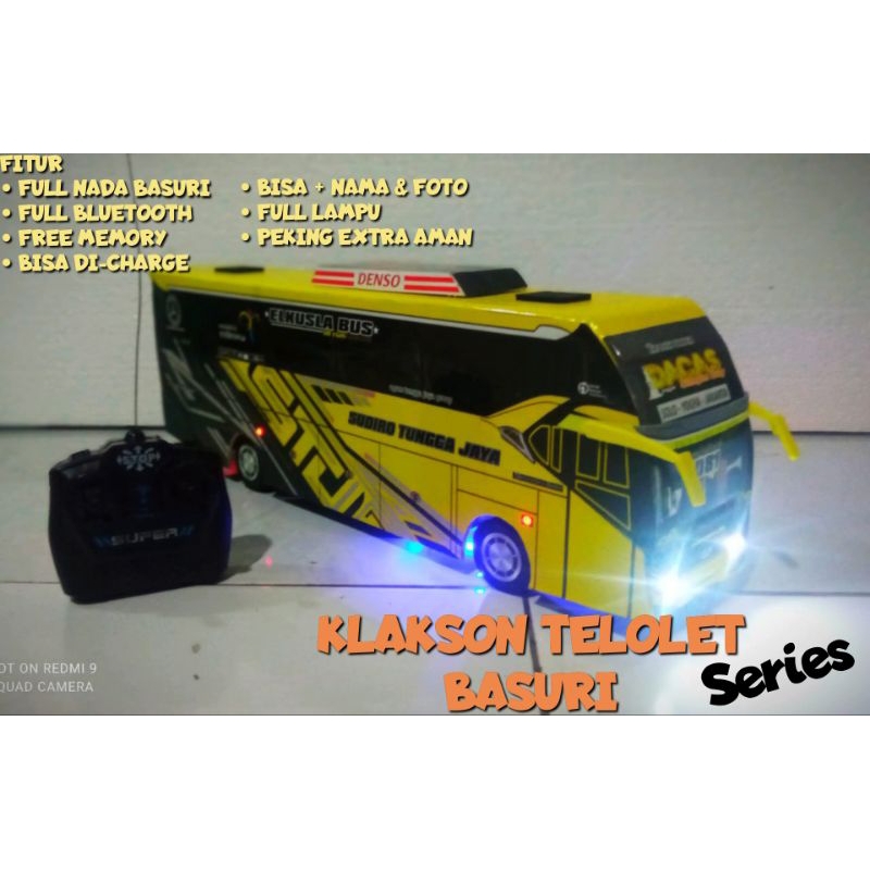 Jual MAINAN MINIATUR BUS KLAKSON TELOLET BASURI RC REMOT FULL LAMPU VIRAL ANAK Sudiro Dome ...