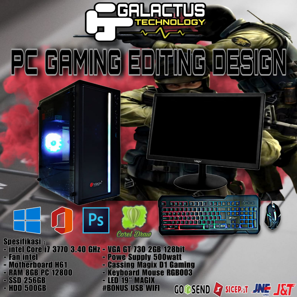 Jual PC KOMPUTER EDITING DESIGN INTEL CORE I7 RAM 8GB SSD 256GB ...