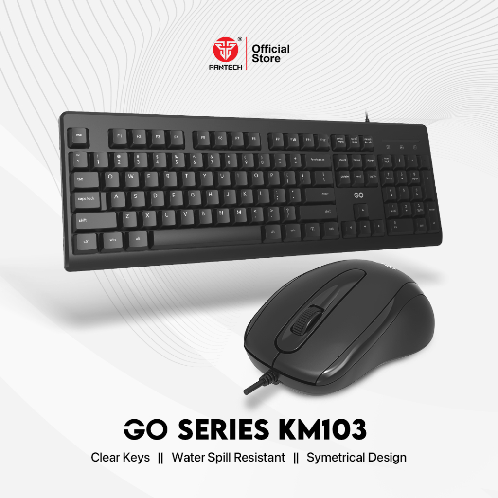 Jual Fantech Keyboard Mouse Office KM-103 | Shopee Indonesia
