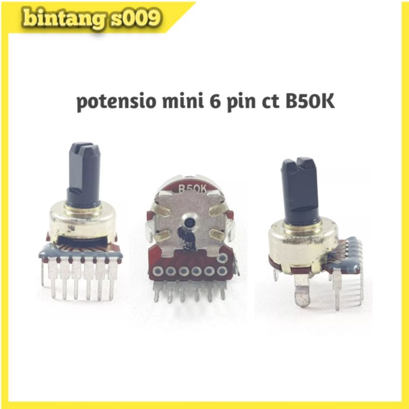 Jual Potensio Bulat Mini 6 Kaki Tekuk B50K plus CT | Shopee Indonesia