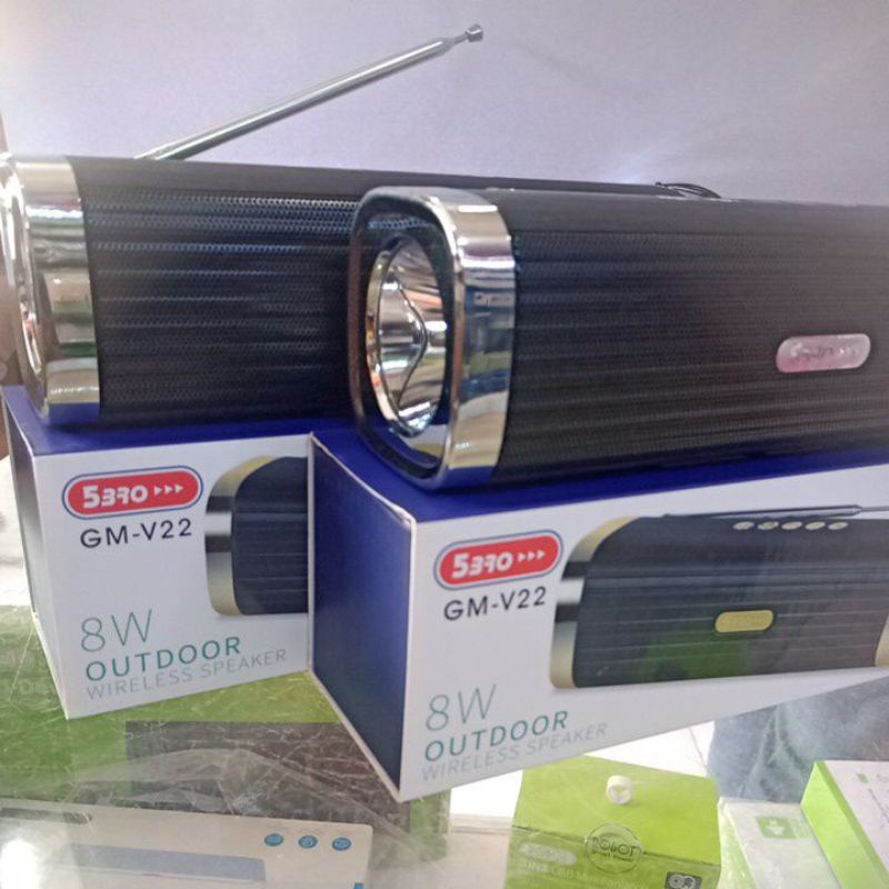 Jual speaker aktif bluetooth gm v22 5bro / speaker portable bluetooth ...