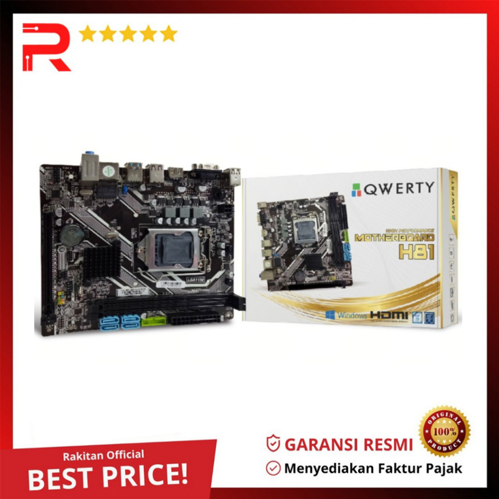 Jual MOTHERBOARD QWERTY H81 NVME SOCKET 1150 DDR3 INTEL GEN 4 | Shopee ...