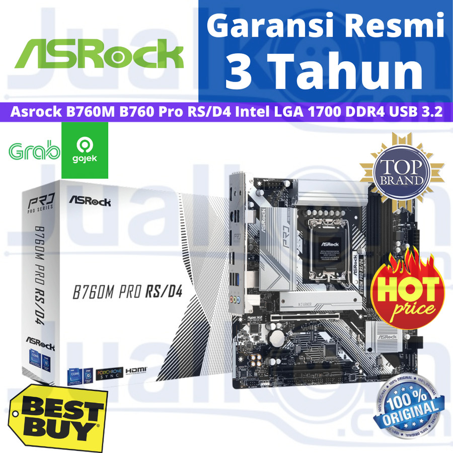 Jual Motherboard ASROCK B760M PRO RS/D4 Mainboard Mobo B760 LGA 1700 ...