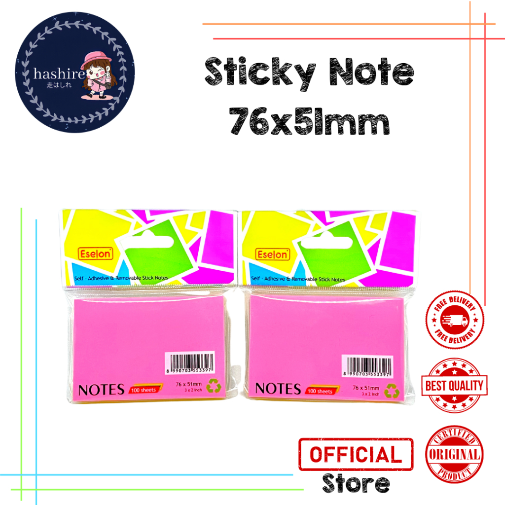 Jual Notes Sedang 3x2 (stick note / kertas memo eselon warna warni uk ...