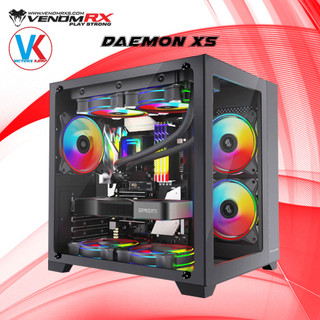 Jual Case PC Gaming VenomRX Daemon XS Black White Dual Chamber mATX ...