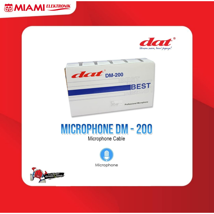 Jual Microphone DAT DM200 / Mic DAT DM 200 / Mikrofon Kabel Bergaransi | Shopee Indonesia