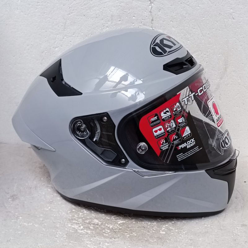 Jual HELM KYT TT COURSE SOLID ASPHALT GREY | Shopee Indonesia