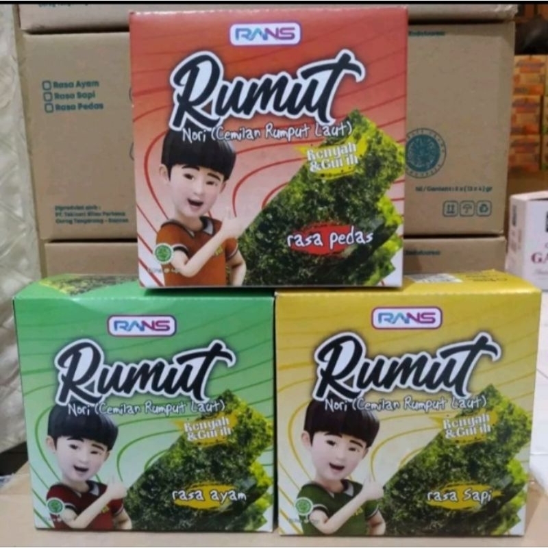 Jual berbagai varian rasa snack rumut rasa rumput laut rans 1pack isi ...