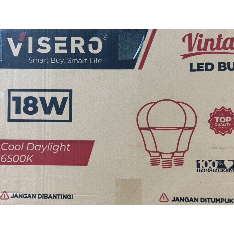 Jual VISERO VINTAGE 18w / 18 Watt ( 1 DUS / 1 KOLI Isi 60 pcs ) Lampu Bohlam Led Bulb E27 Putih ...