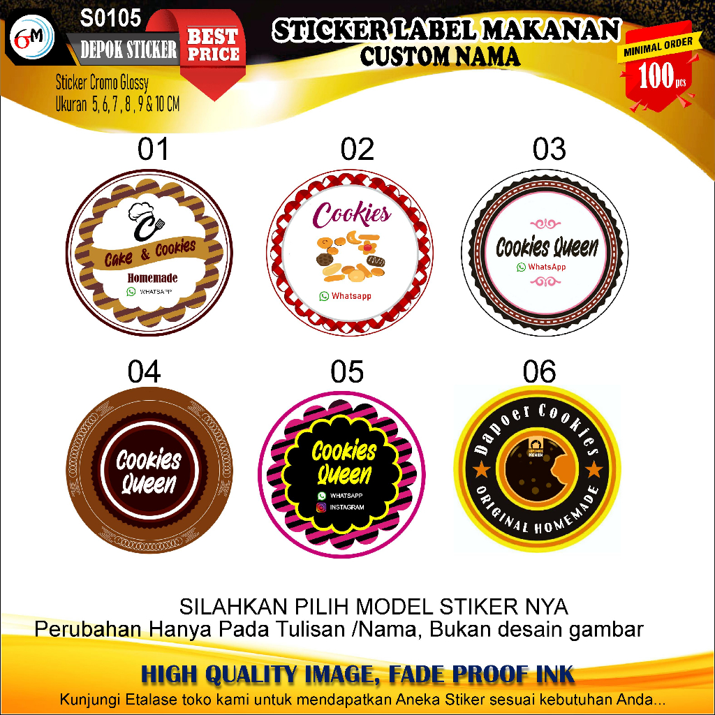 Jual Cetak Stiker label Bulat Toko olshop kemasan produk custom ...