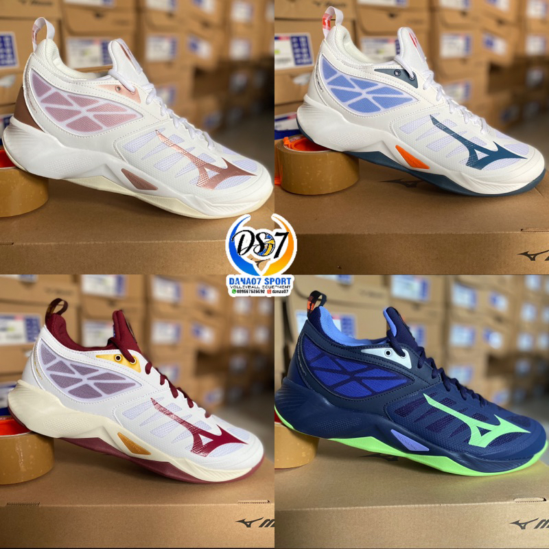 Jual Promo Sepatu Voli Mizuno Wave Dimension White Dark denim dan ...