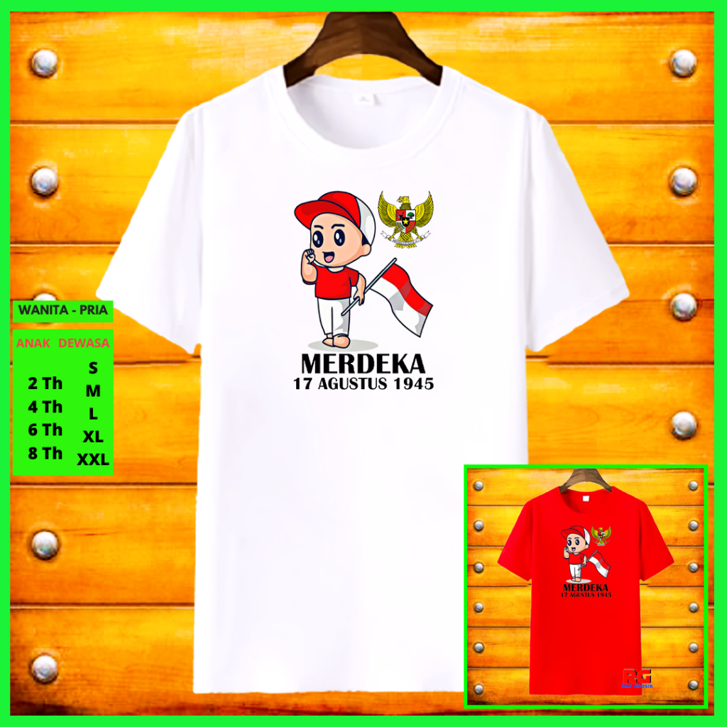 Jual Baju Kaos Dirgahayu HUT RI 17 Agustus Kemerdekaan Republik Indonesia Wanita Pria Anak ...