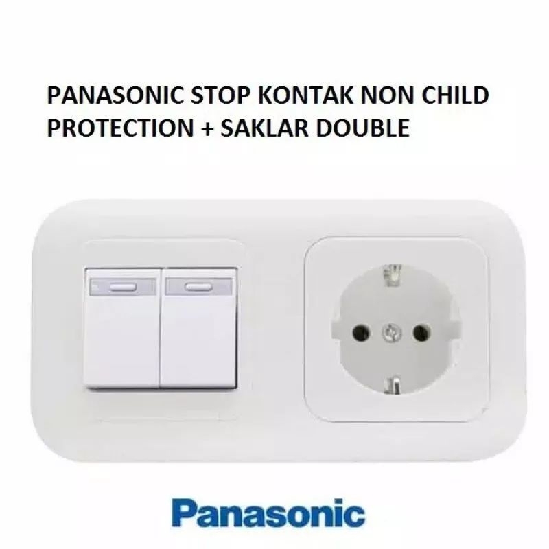 Jual PANASONIC STOP KONTAK SAKLAR ENGKEL & SERI DOBEL 2 GANG series ...