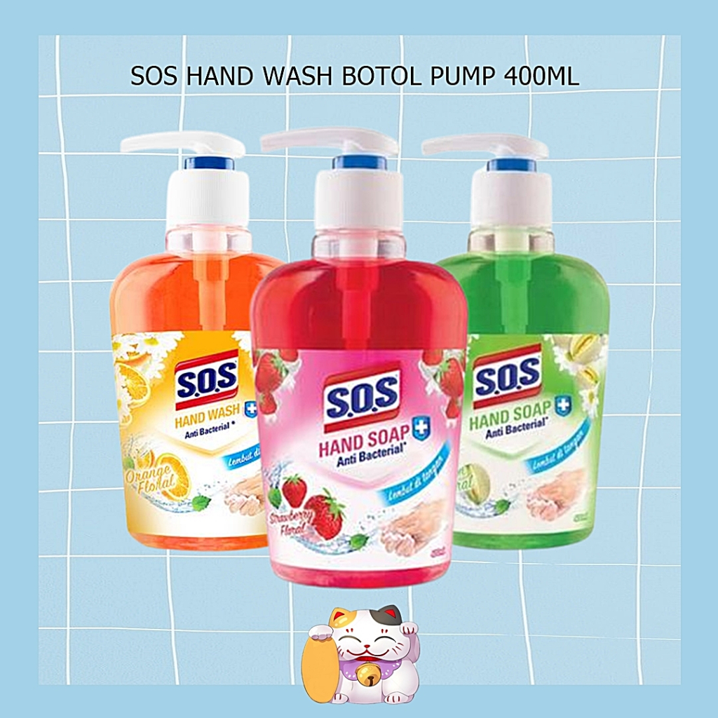Jual SOS Hand Wash Pump 400ml / SOS Sabun Cuci Tangan Botol | Shopee ...