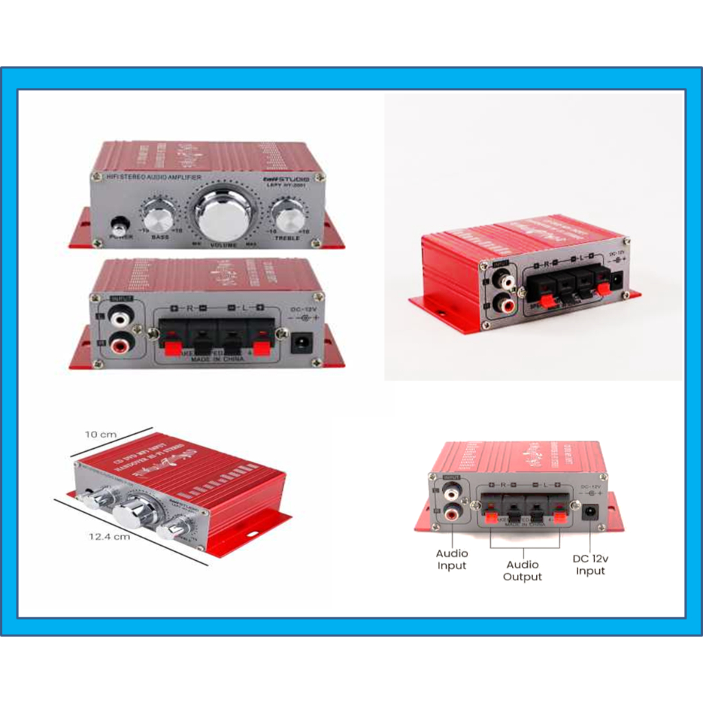 Jual Ampli Mini HiFi Stereo Power Amplifier Treble Bass Booster 12V 2.1 ...