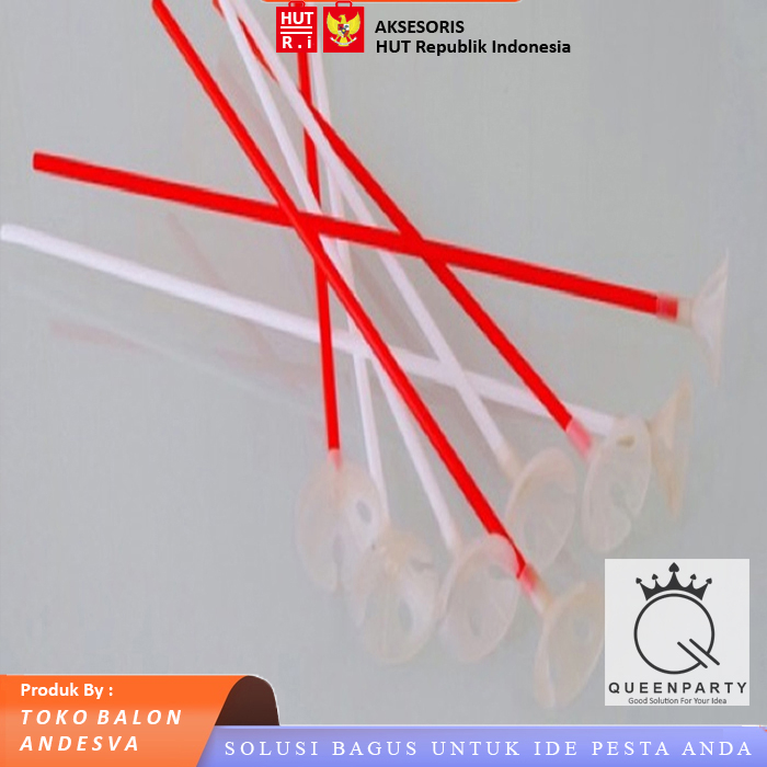 Jual Stik Balon merah Putih / Tangkai Balon / Gagang Balon / stick ...