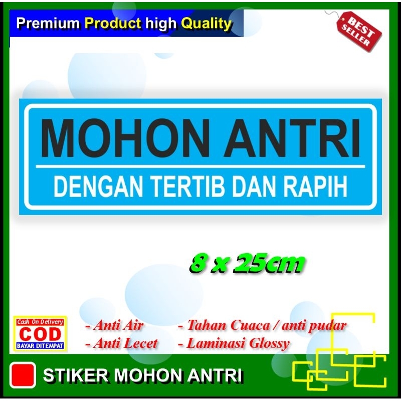 Jual Stiker mohon antri dengan tertib dan rapih sticker ketertiban ...