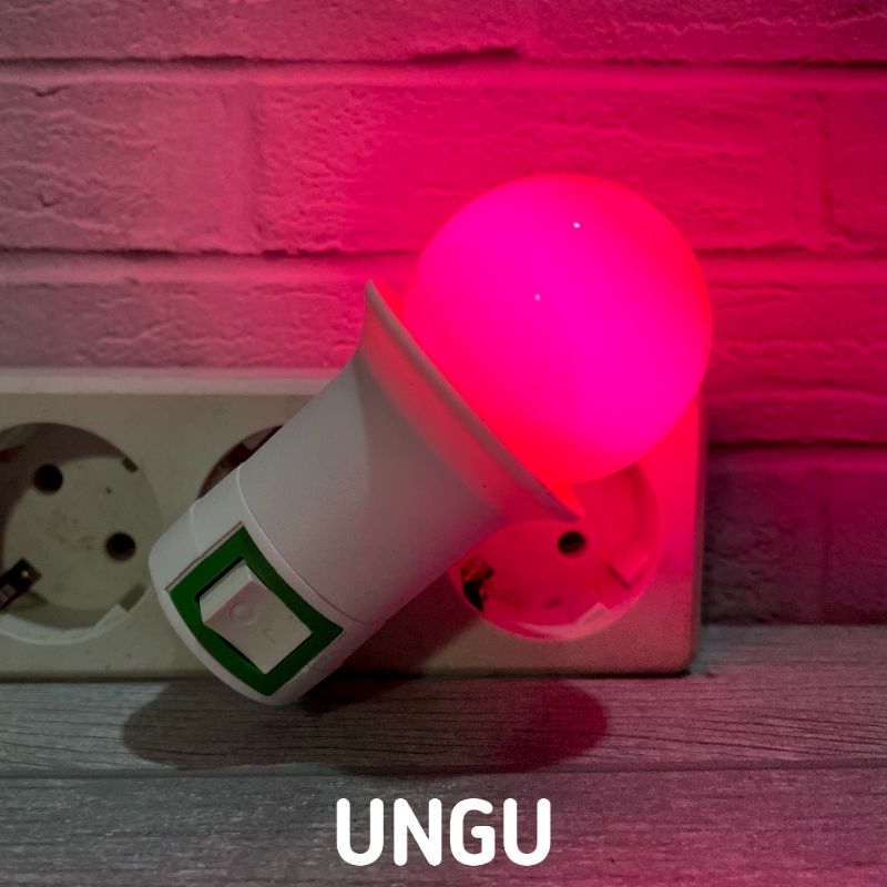 Jual LAMPU TIDUR LED 3W WARNA SATU SET PAKET BOLAM + FITTING COLOK ...