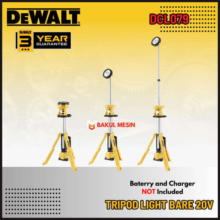 Jual DEWALT DCL079 Cordless Tripod Light Bare Lampu DCL 079 - Unit Only ...
