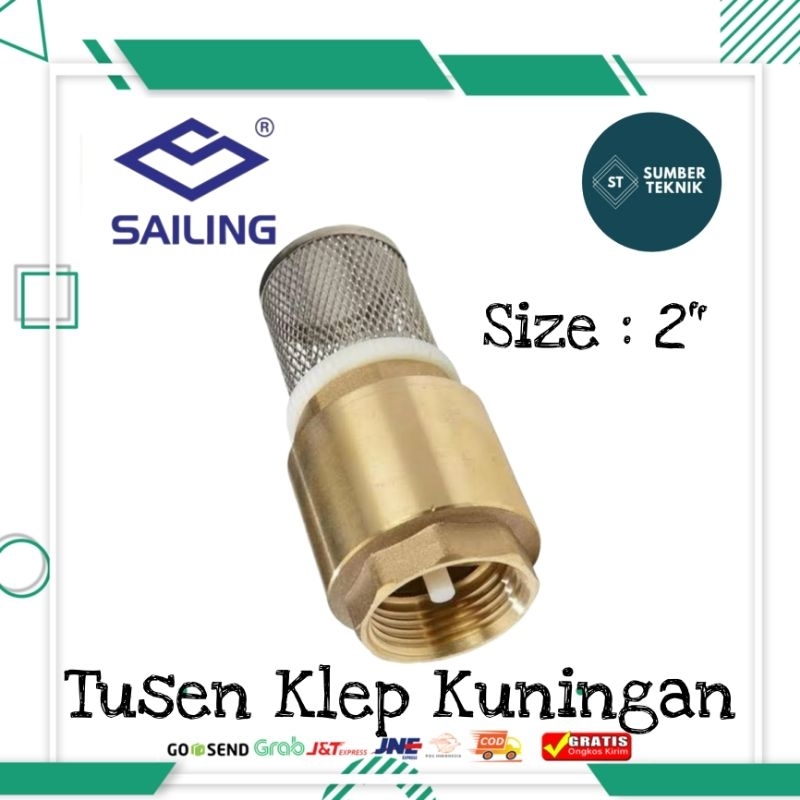 Jual SAILING Foot Klep 2" Kuningan Brass Tusen Foot Valve 2 Inch ...
