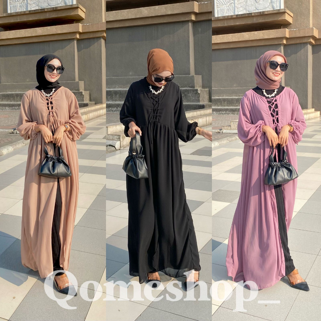 Jual QOME - Outer Mikaela ceruti/ long outer ceruti premium | Shopee ...