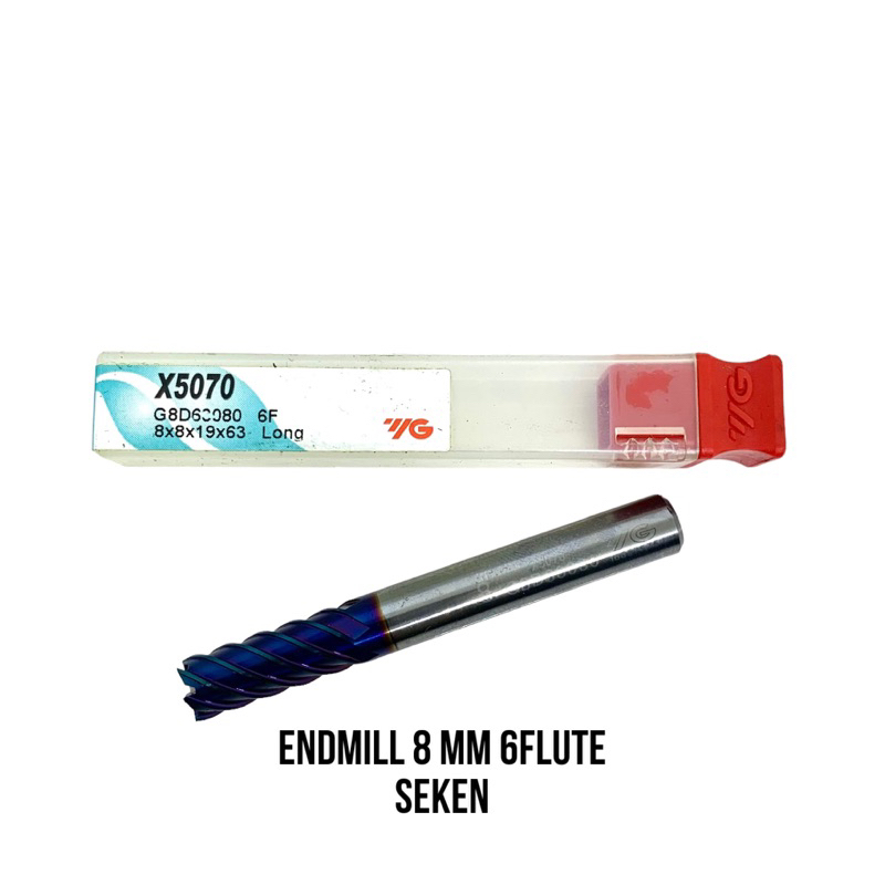 Jual Endmill 8 mm 6 flute HRC 70 carbide merk YG bekas seken mulus ...