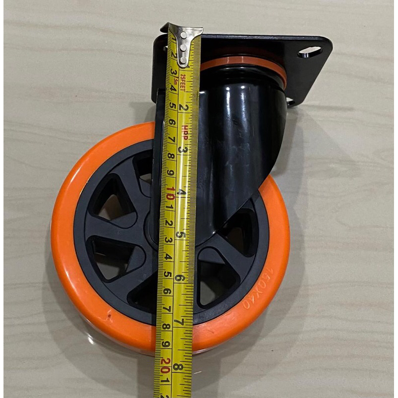 Jual HH 6” Roda pu orange 6 inci hidup troli nilon etalase medium duty ...